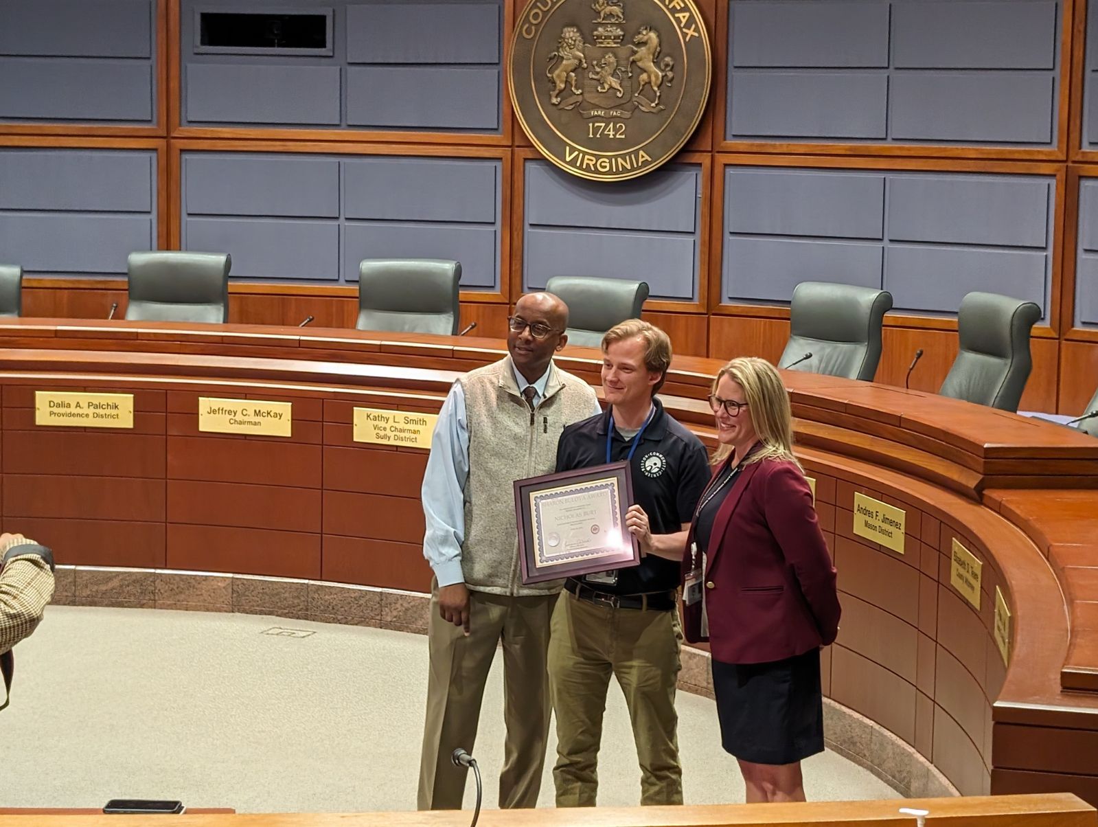 Nicholas “Nick” Burt - 2024 Fairfax County Sharon Bulova Award for Exemplary Administrative ...